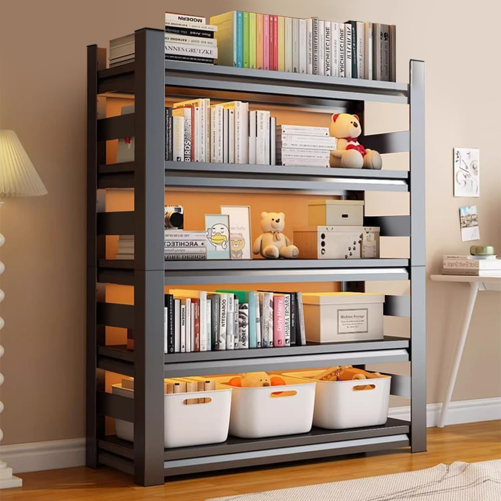 5 Tiers Book Shelves, Office Shelf Organizer, Heavy Duty Book Shelving ...