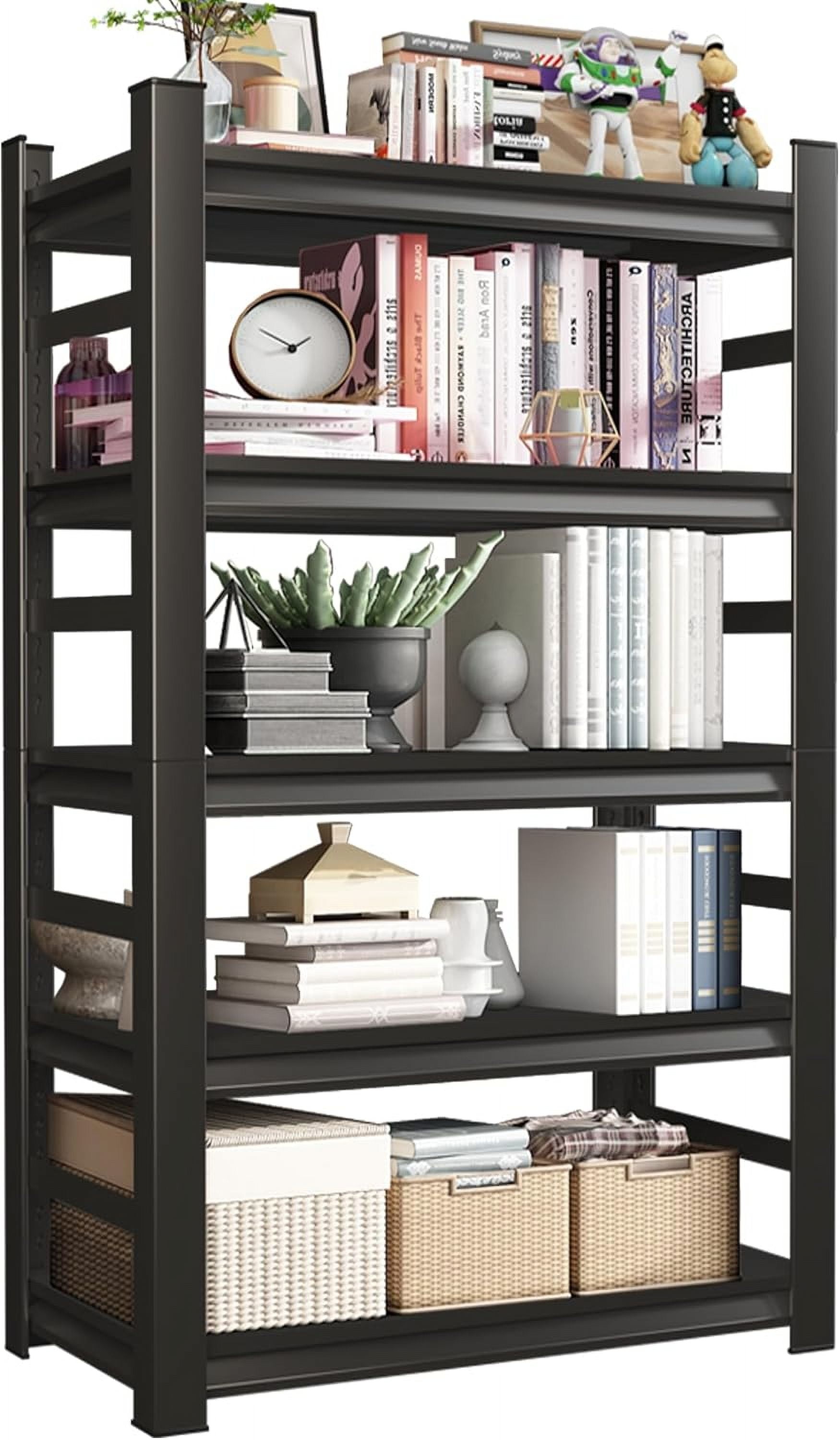 5 Tiers Book Shelves, Office Shelf Organizer, Heavy Duty Book Shelving, Adjustable Bookshelf ...