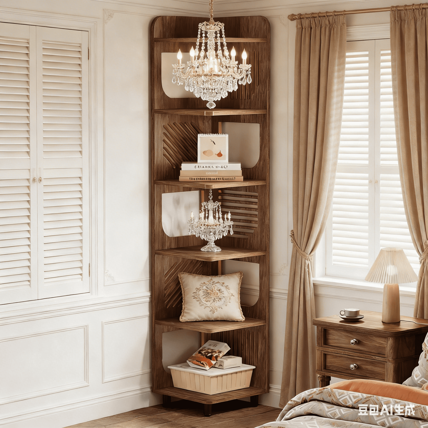 5 Tiers Corner Bookshelf, Freestanding L Shaped Display Shelf Stand ...