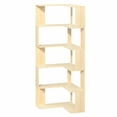 5 Tiers Corner Bookshelf, L Shaped Bookcase with Anti-Drop Panel, Wood ...