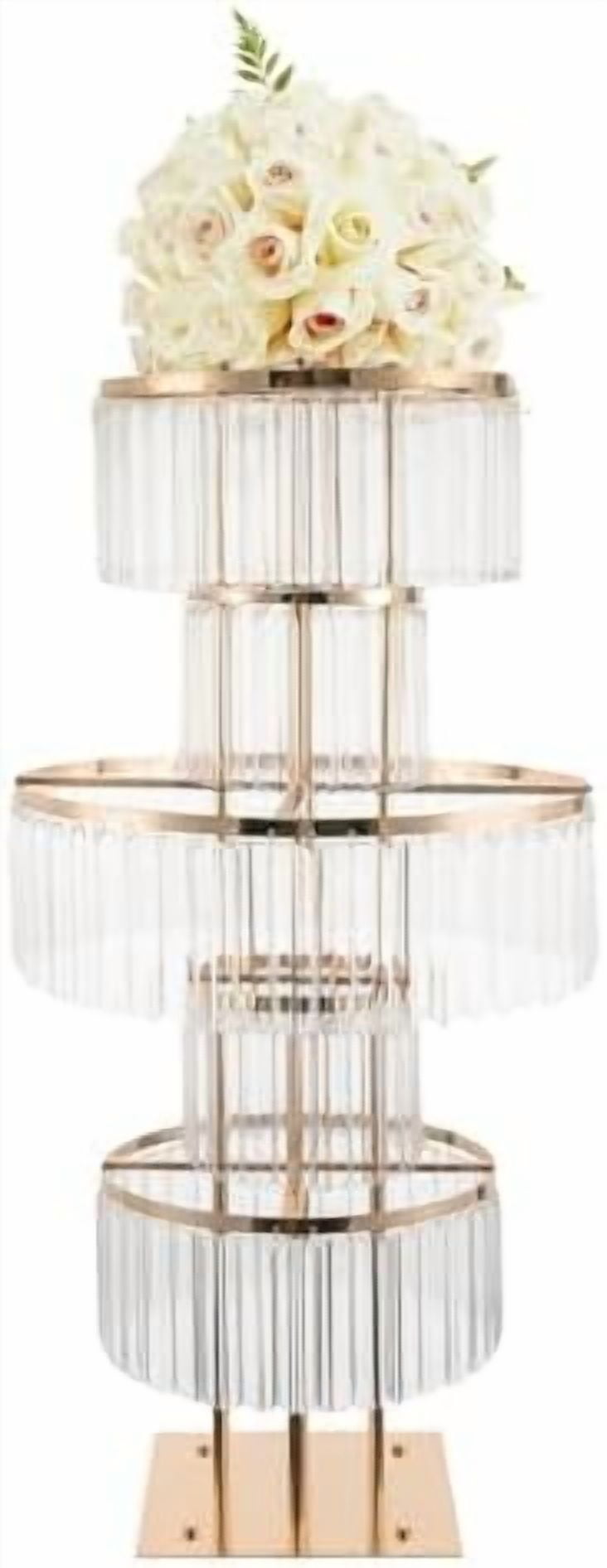 5 Tiers Crystals Gold Vases,Wedding Flower Vase for Table Centerpieces ...