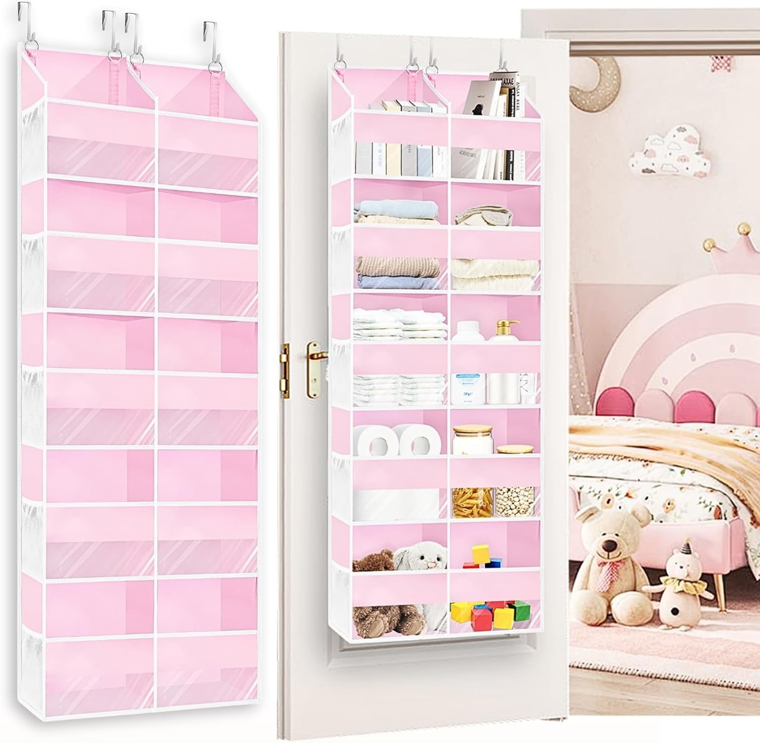 5 Tiers over the Door Organizer, Extra Large Behind Door Storage with ...