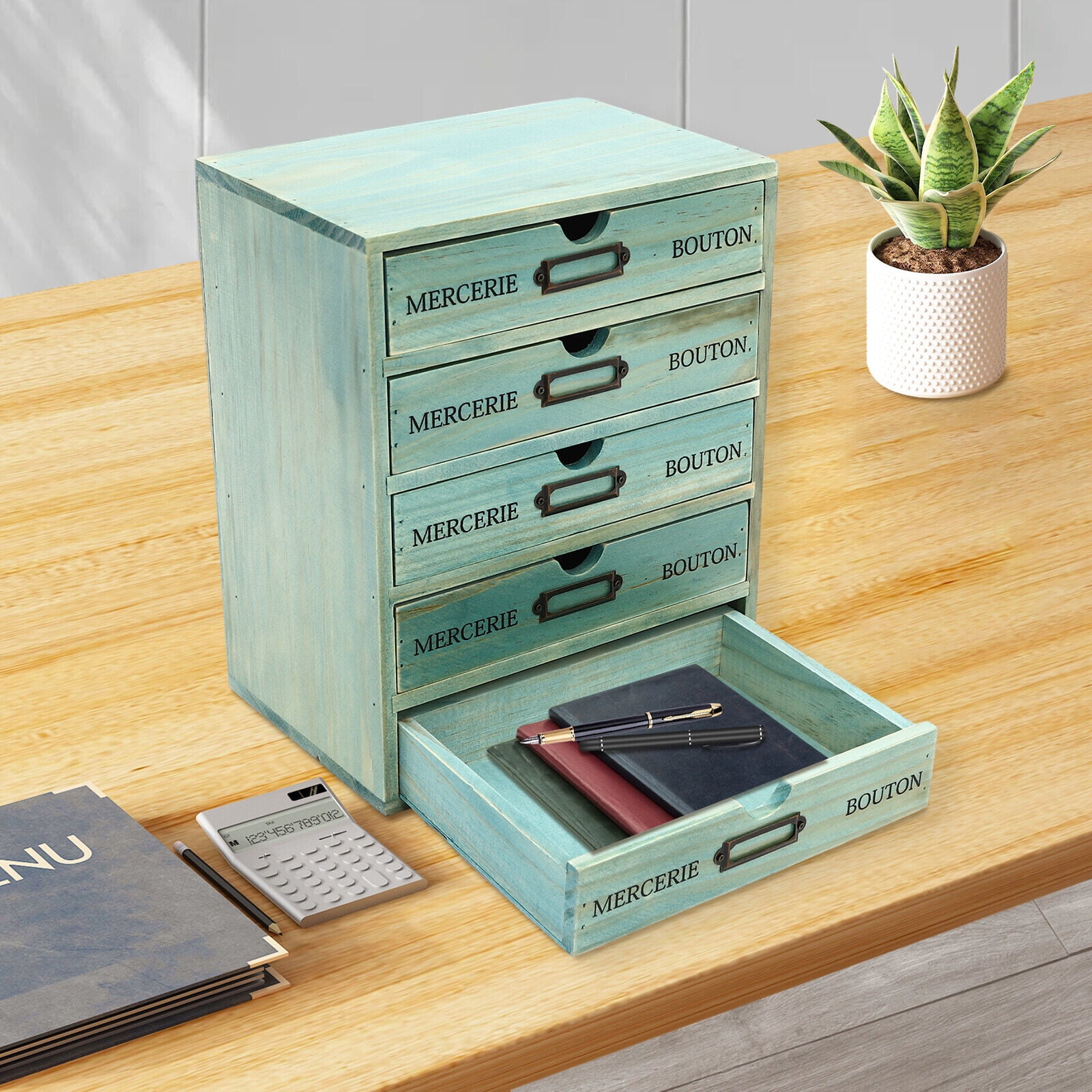 5 Tiers Drawer Cabinet | Desktop Organizer Box | File Drawer Organizer ...