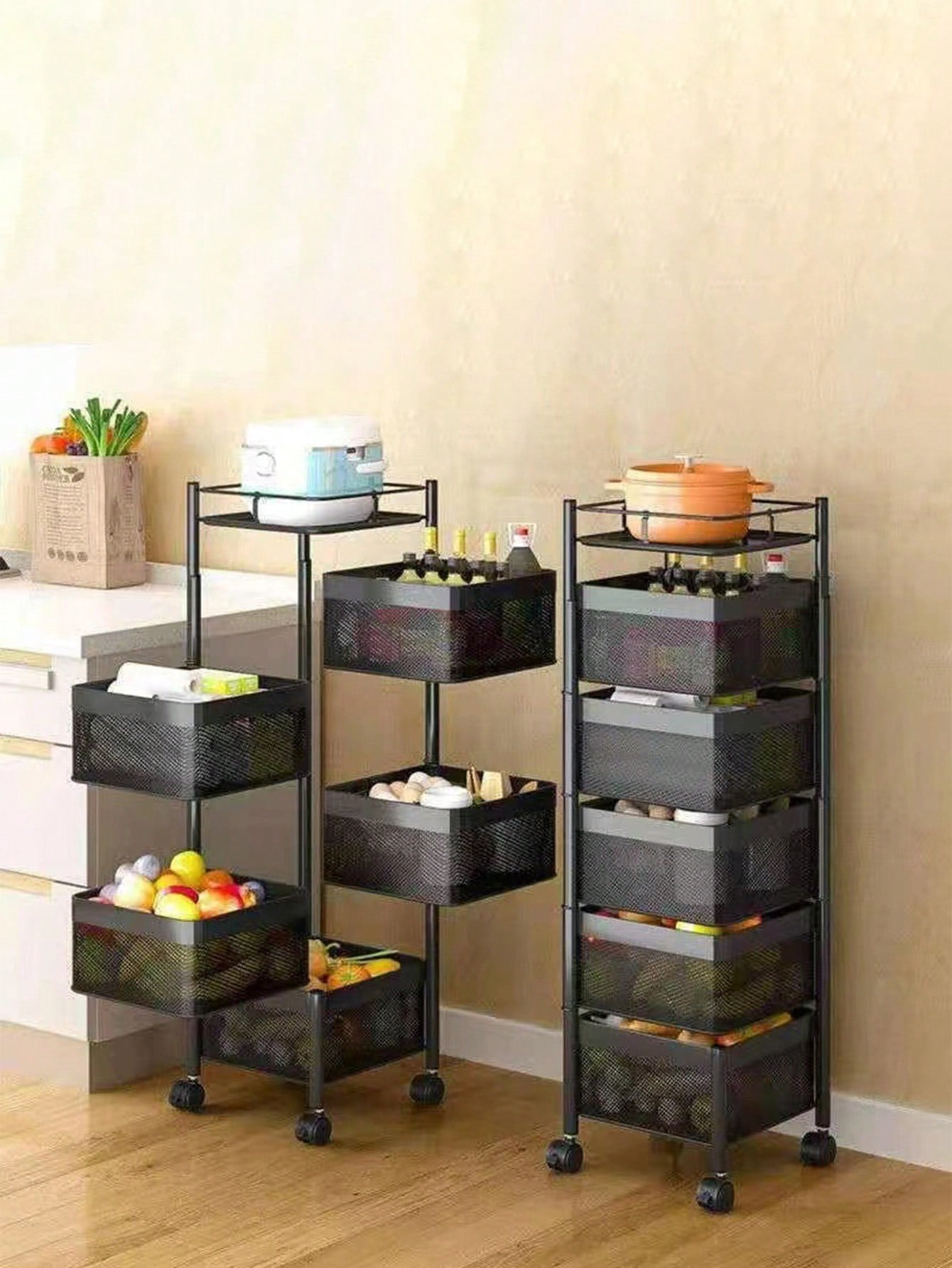 5 Tiers, Metal Fruit And Vegetable Storage Basket Multi-Tier Vegetable ...
