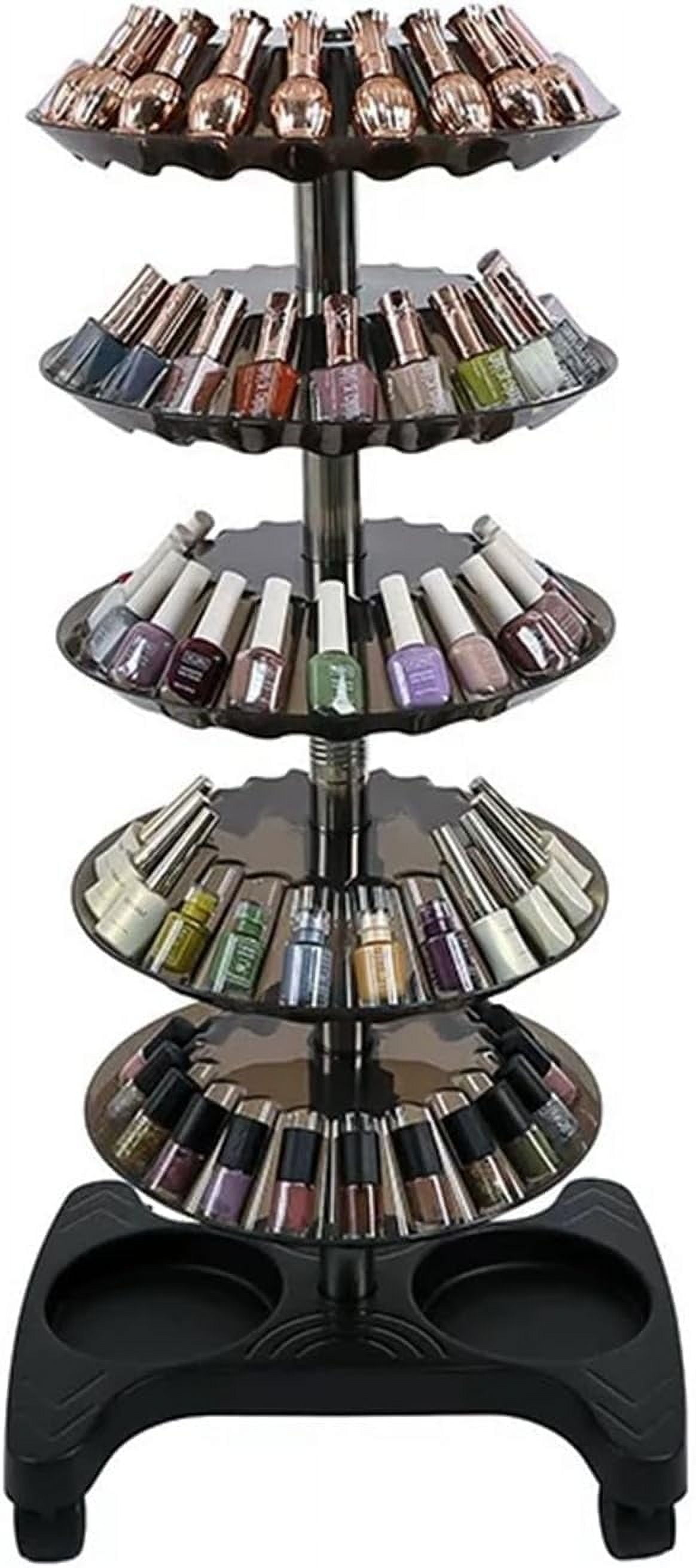 5 Tiers Nail Polish Trolley Display Organizer, 360 Rotating Nail Polish ...