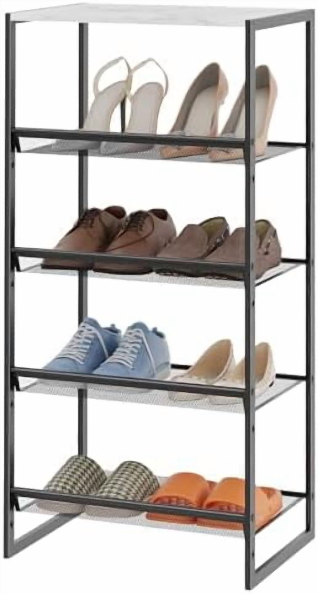 5 Tiers Narrow Shoe Rack,Small Space Freestanding Shoe Storage ...