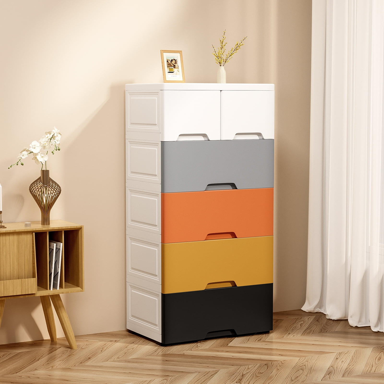 5-Tiers Plastic Storage Bins, Cube Storage Organizer, Stackable Storage ...