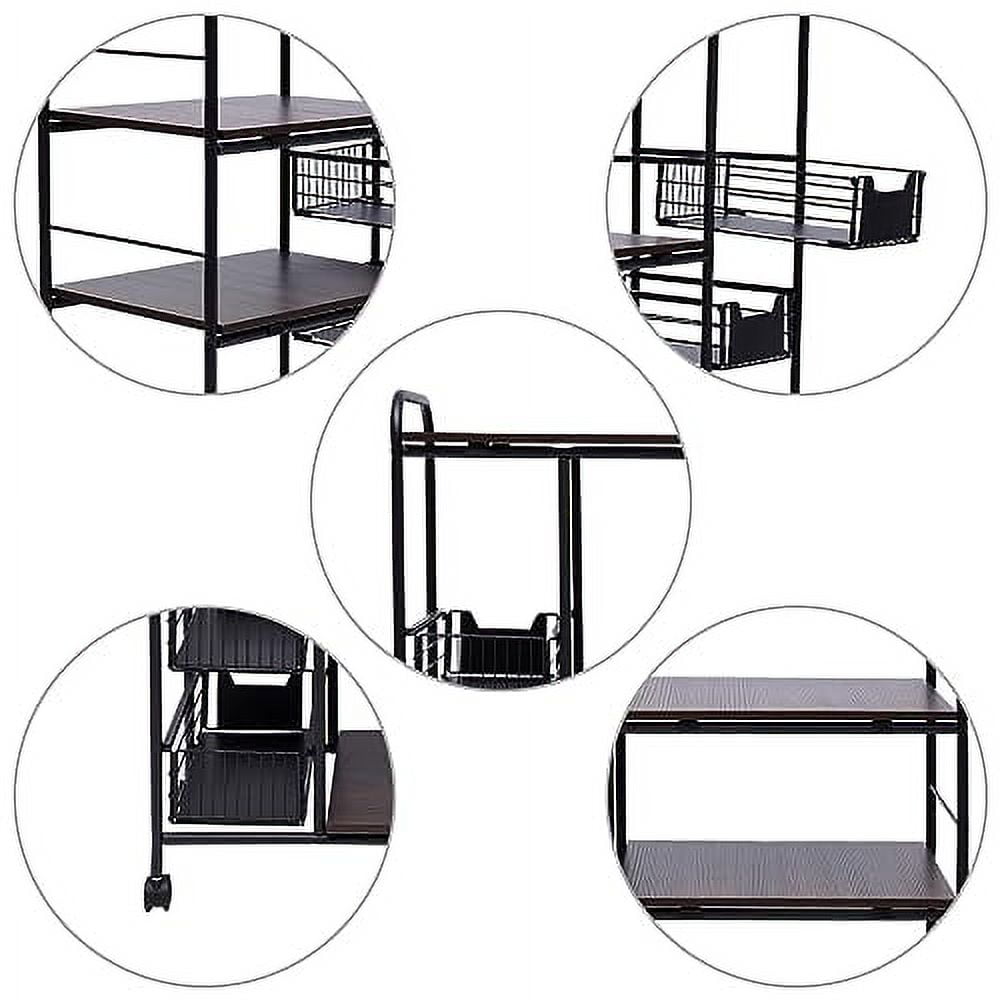 5 Tiers Storage Rack with 4 Drawers, 220lbs Freestanding Heavy Duty ...