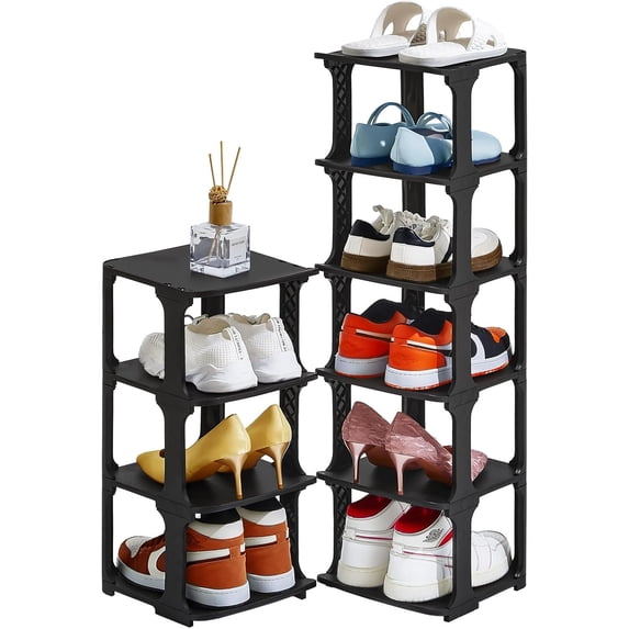 5 Tiers Vertical Shoe Rack, Narrow Free Standing Shoe Storage Organizer ...