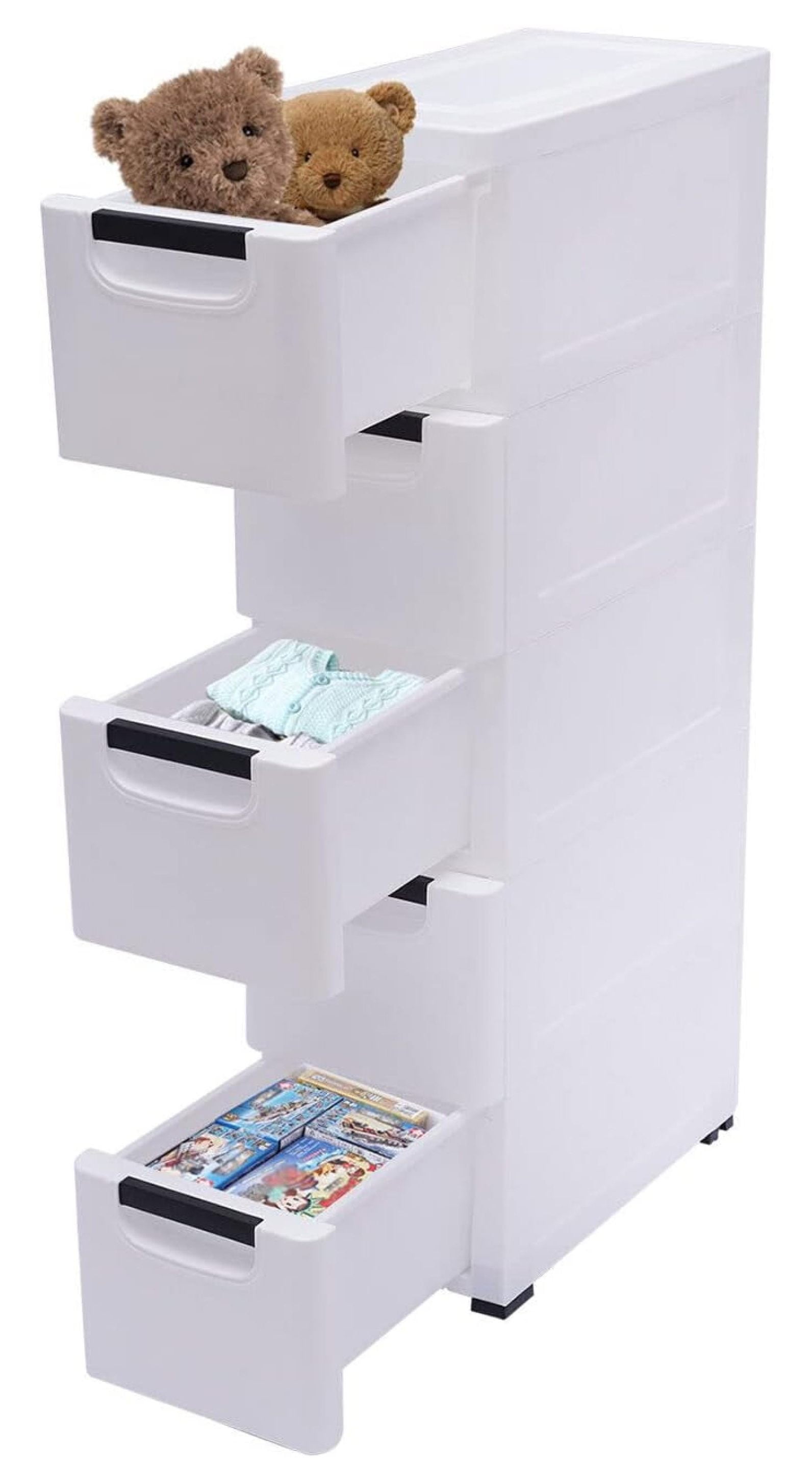 5 Tiers Vertical Tall Dresser, Modern Narrow Storage Drawers, Storage ...