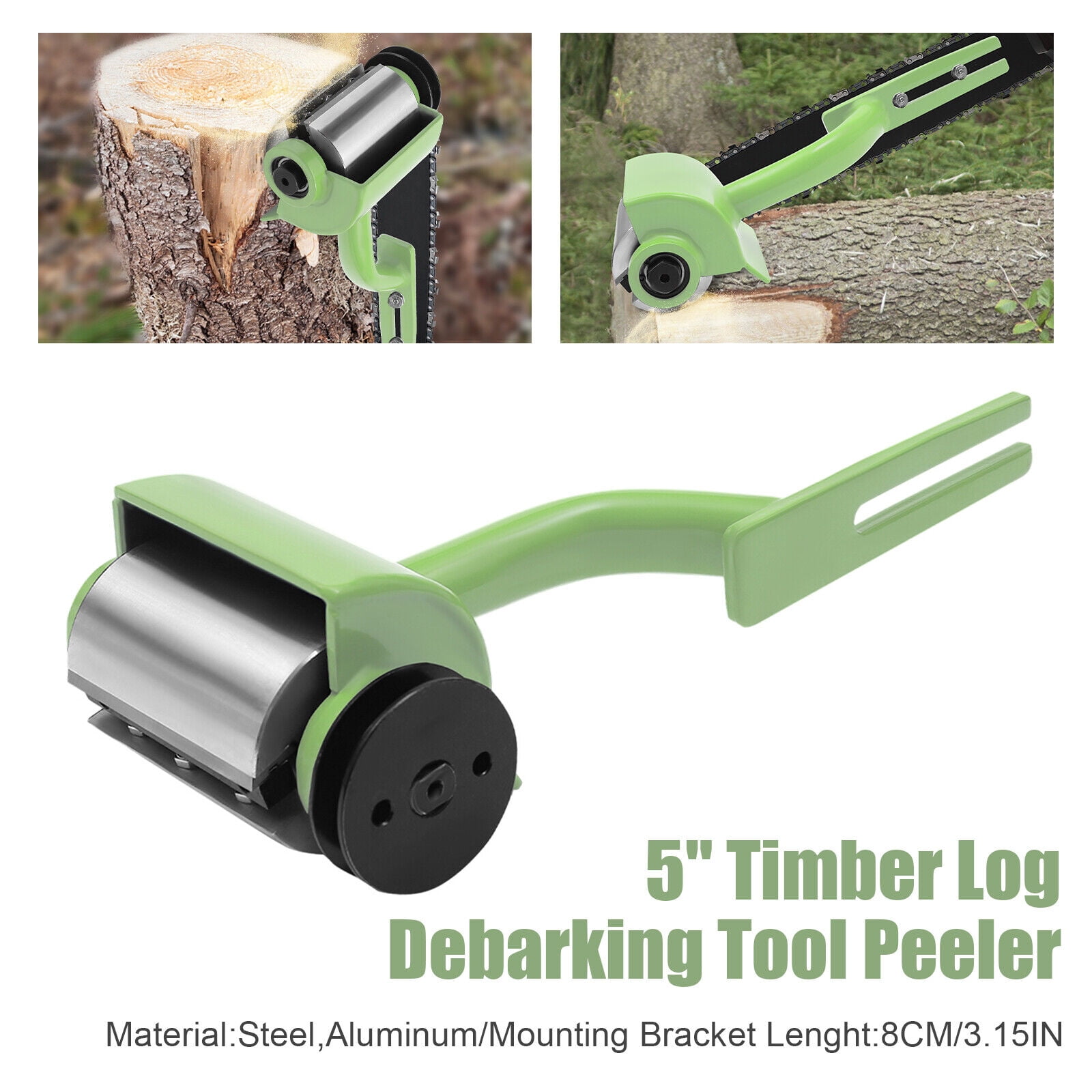 5" Timber Log Debarking Tool Peeler Wood Grooving Chainsaw Debarker ...