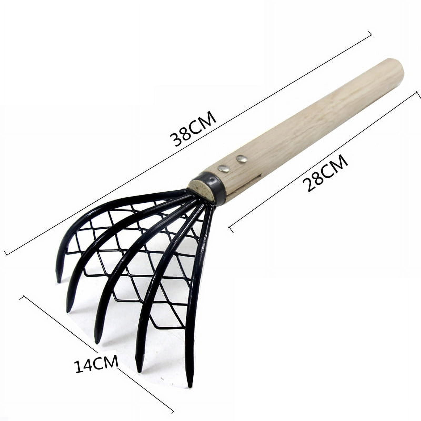 5-Tine Hand Claw Rake with Wooden Handle Durable Long Lasting ...