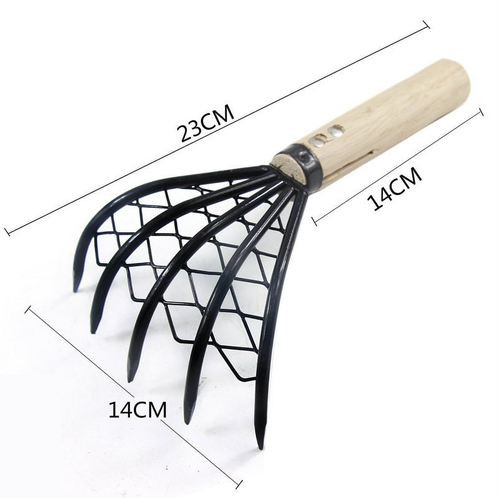 5-Tine Hand Claw Rake with Wooden Handle Durable Long Lasting ...