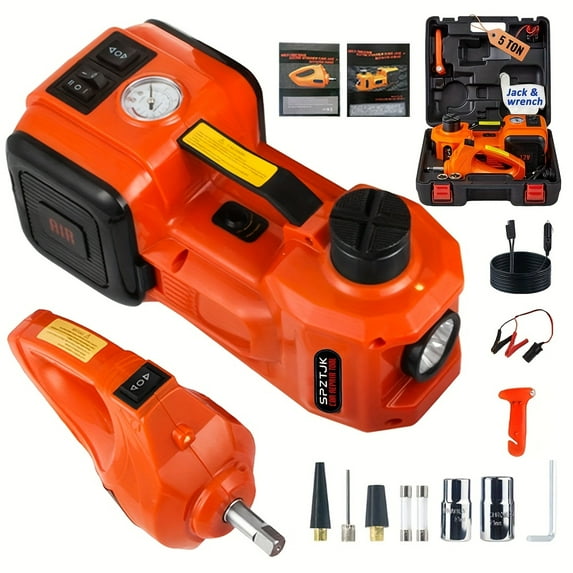5 Ton 3-in-1 Electric Hydraulic Car Jack Kit - 12V DC Floor Jack with ...