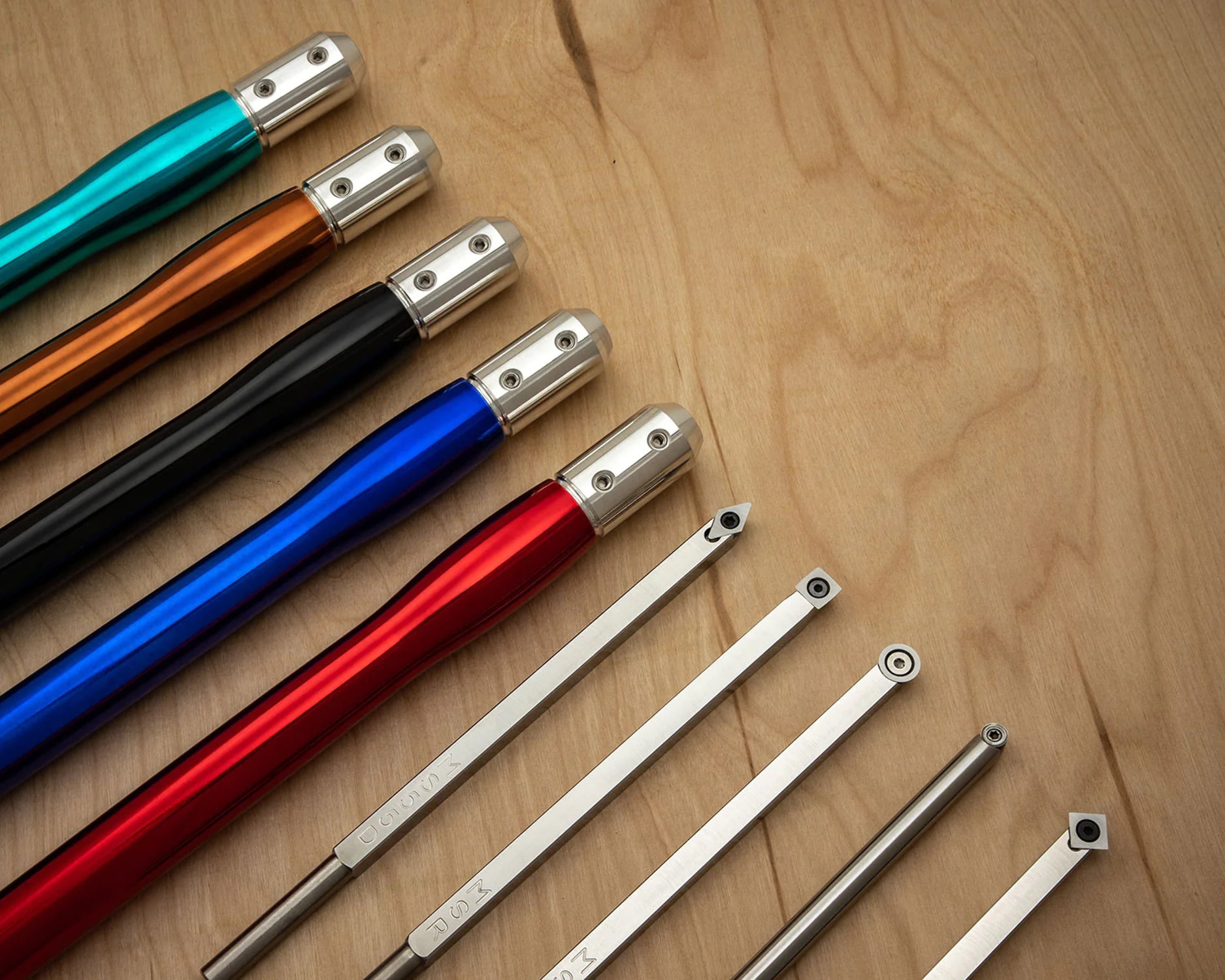 5 Tool Complete Set of Mid Size Tools each with Color Coded Handle - 19 ...