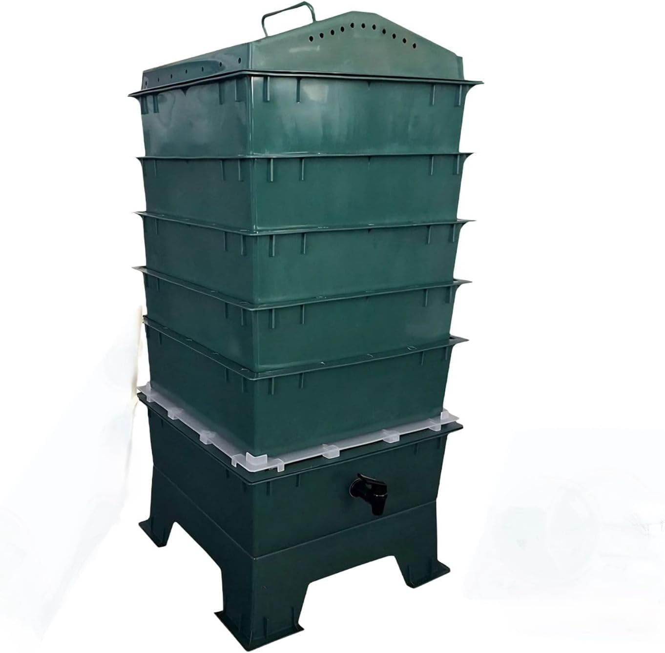 5-Tray Worm Compost Bin, Dark Green with Free Worm-Saver Tray - Walmart.com