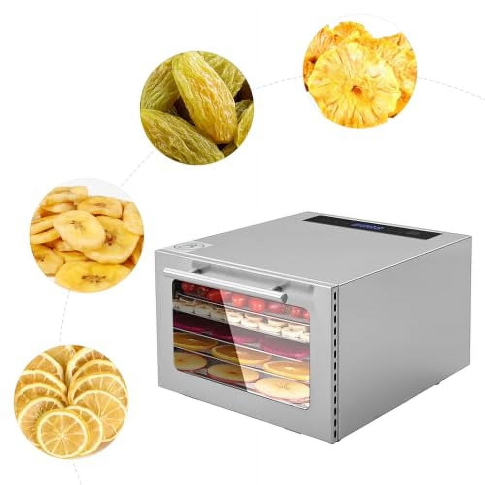 5-Trays Electric Food Dehydrator 400W Stainless Steel Fruit Meat Dryer ...