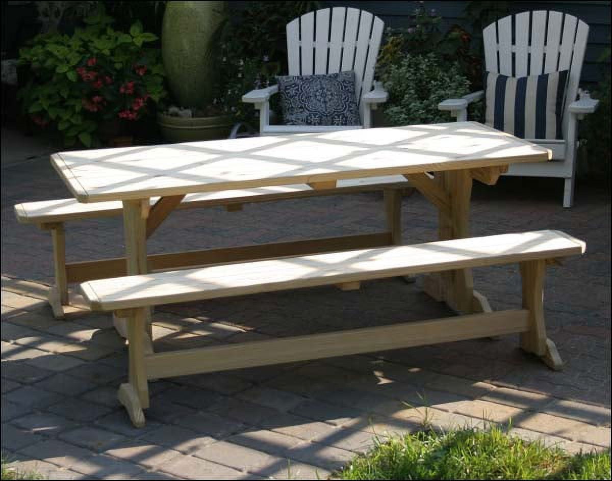 5' Treated Pine Trestle Picnic Table with 2 Benches - Walmart.com