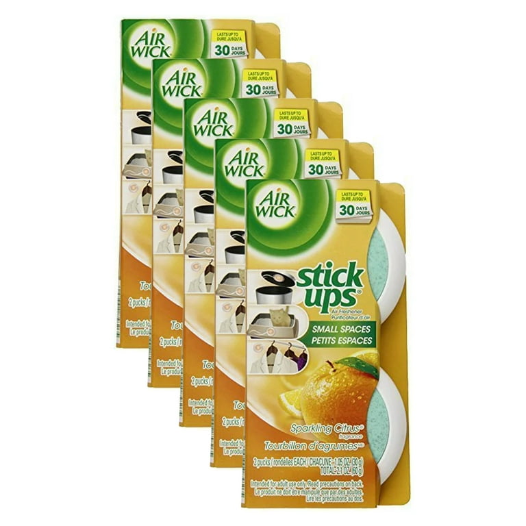 Air Wick Stick Ups Solid Fresh Adjustable Room Air Fresheners 5 Twin Packs Sparkling Citrus Scent Walmart