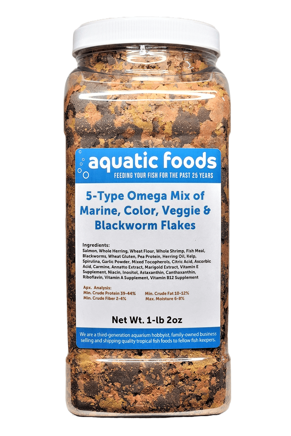 5-Type Custom Omega Flake Mix of Cichlid, Marine, Color Enhancing ...