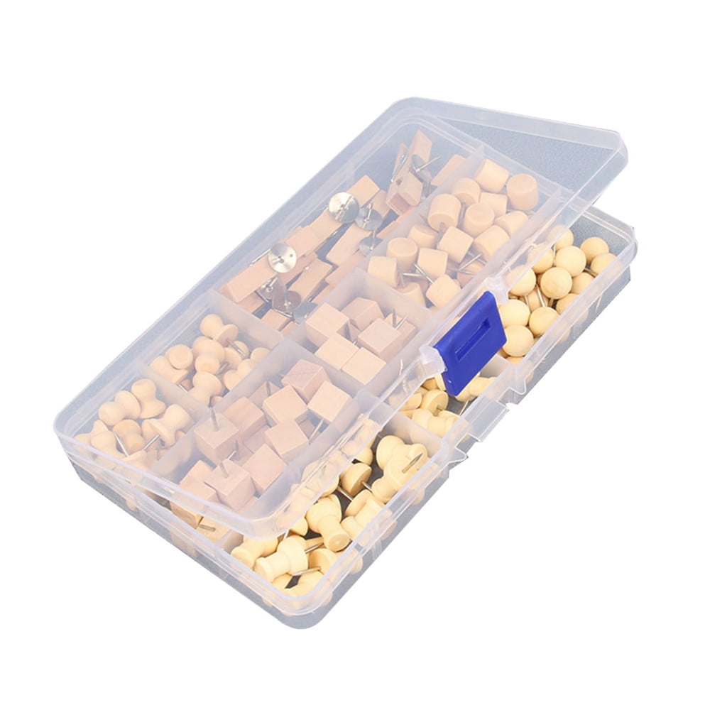 5 Types Push Pins for Cork Board, Wooden Head Pins Steel Points Thumb ...