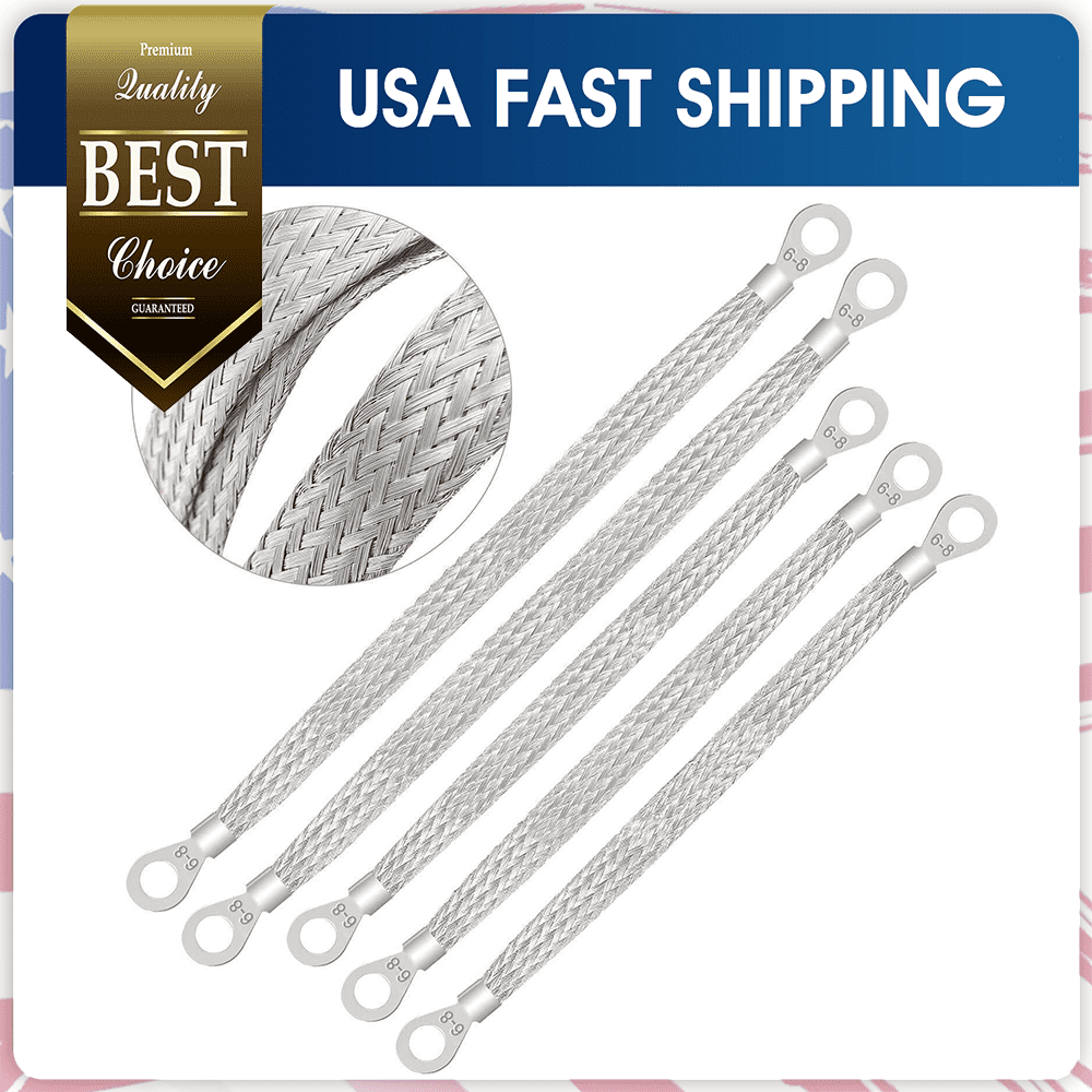 5×Universal Automotive Ground Strap Tinned Copper Car Engine Ground ...