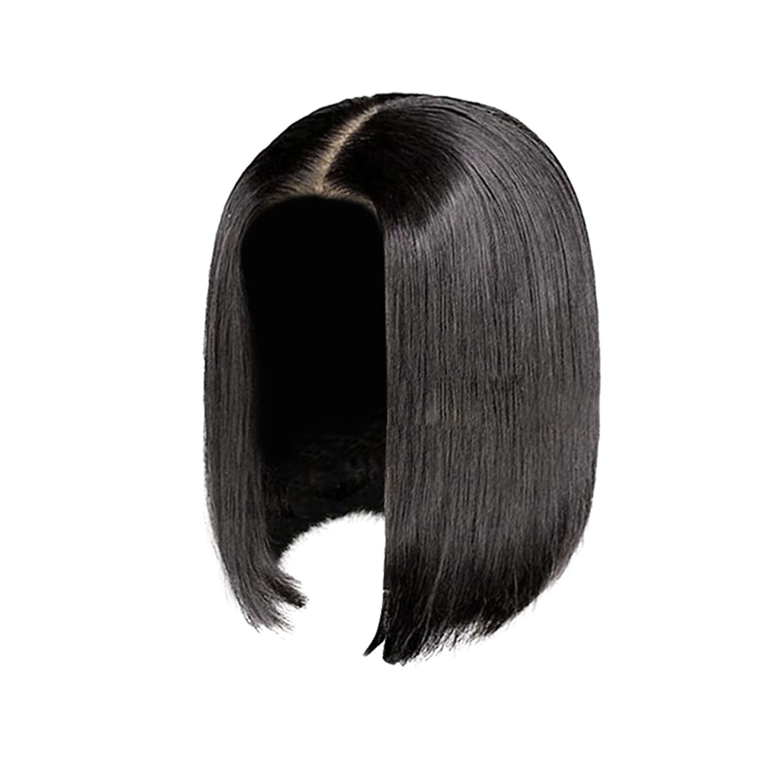 Under $5 Vokbdy Wig Black Female Middle Parted Bangs Short Straight ...