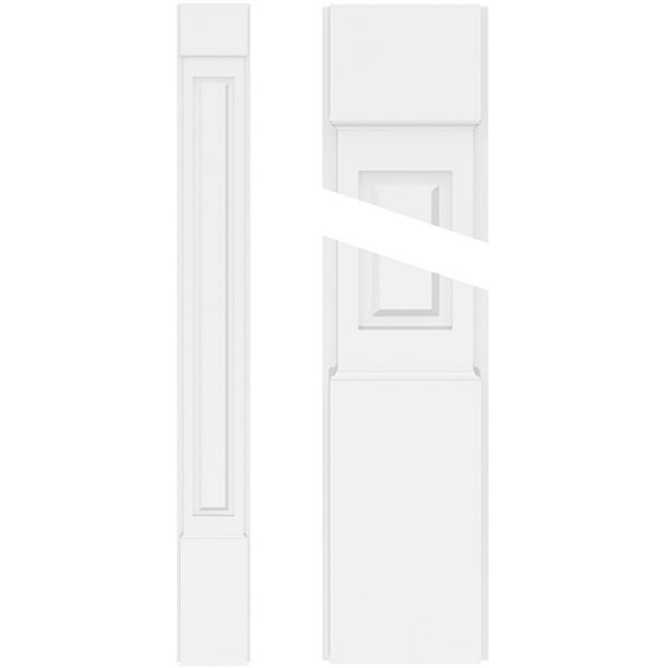5"W x 60"H x 2"P Raised Panel PVC Pilaster w/Standard Capital & Base ...