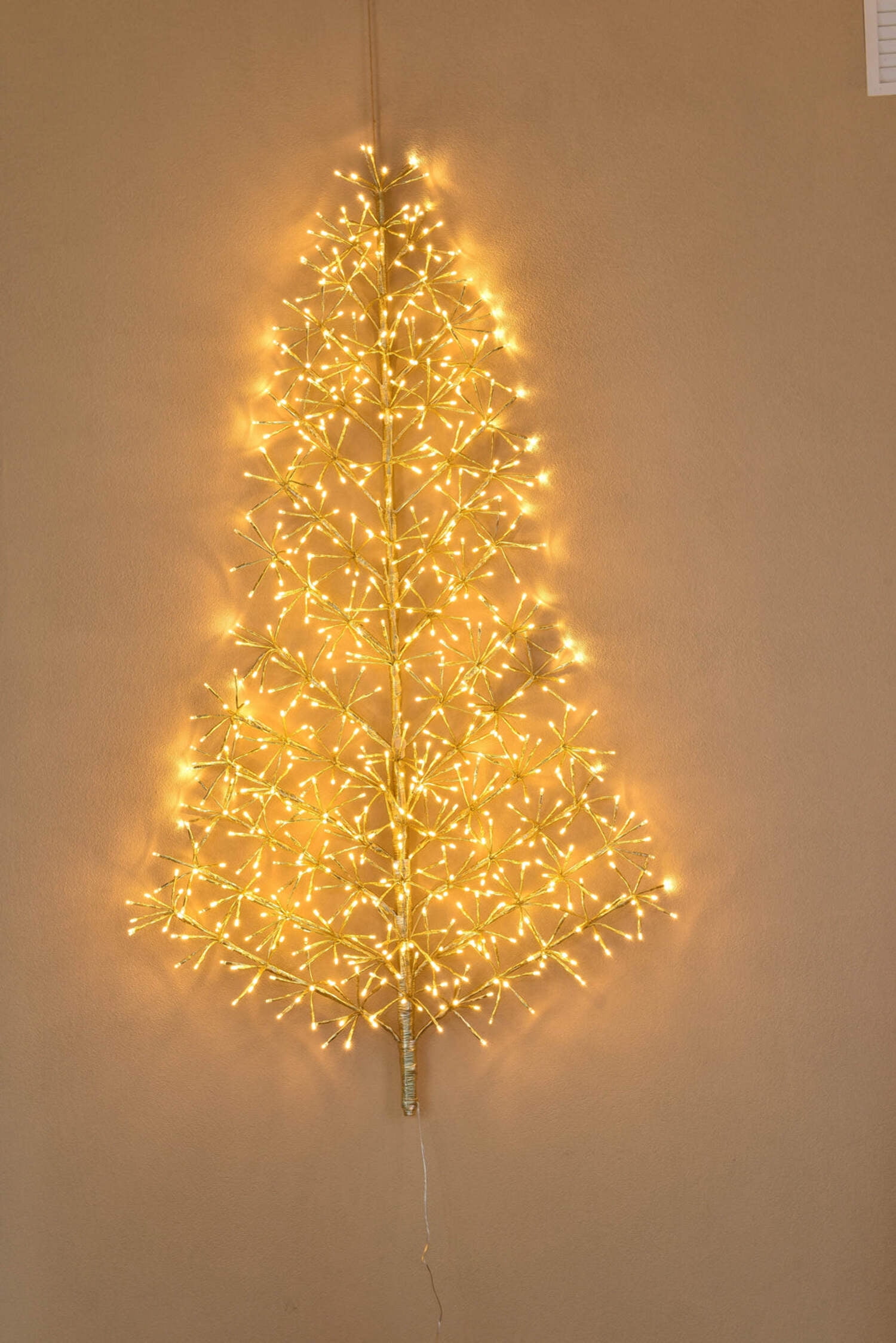 5' Warm White LED Wall Mount Tree with Gold Branches - Walmart.com