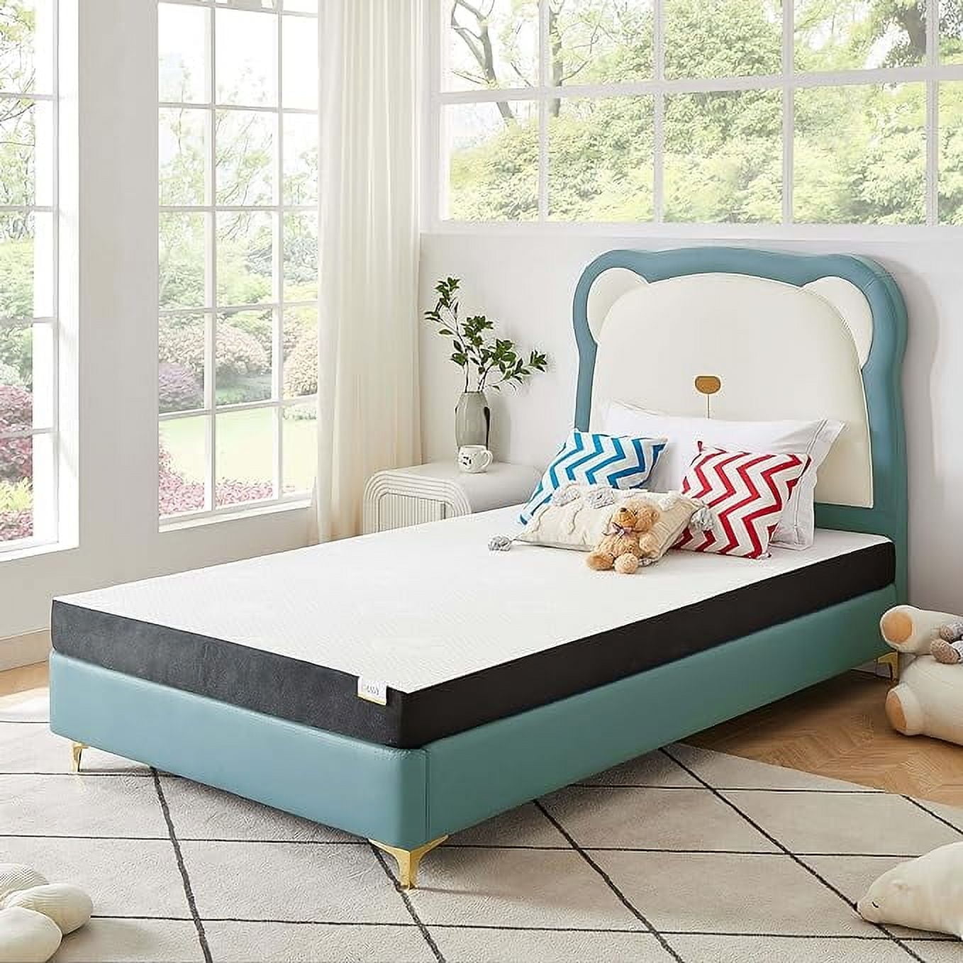 "Twin Size 5"" Waterproof Gel Memory Foam Kids Mattress, Medium-Firm ...