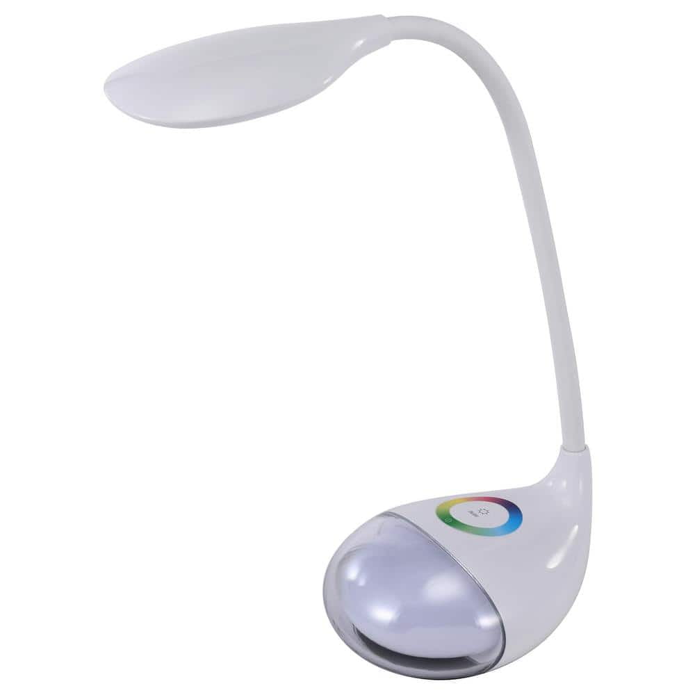 5-Watt 20-1/2 in. 200 Lumens White Color Changing LED Desk Lamp ...