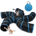 5-Way Cat Tunnels for Indoor Cats, Pet Tube Toy with Bell Ball and Toy ...