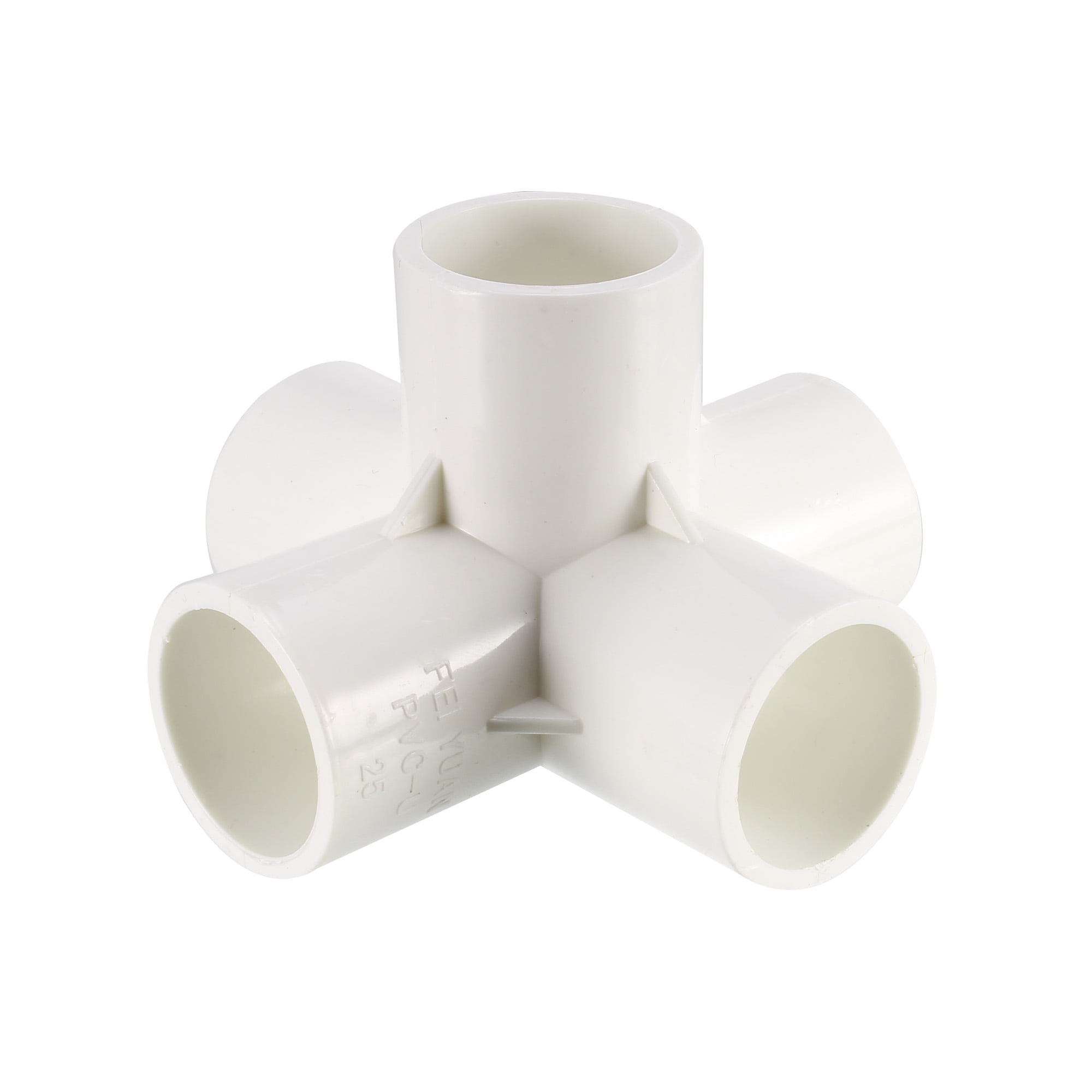 5 Way Elbow PVC Pipe Fitting,Furniture Grade,3/4-inch Size Tee Corner Fittings White 6pcs ...