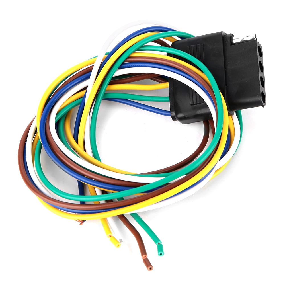 5-Way Flat Trailer Wire Harness Extension Connector Socket 36inch ...