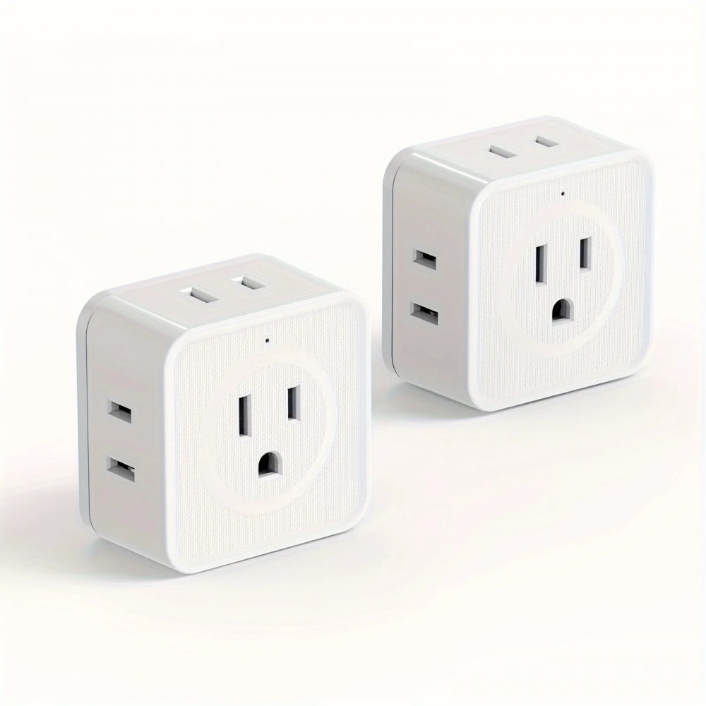5 Way Multi Plug Outlet Extender, Wall Outlet Expander, Small ...