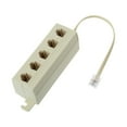 5 Way Outlet 6P4C RJ11 Telephone Phone Modular Jack Line Splitter Beige ...