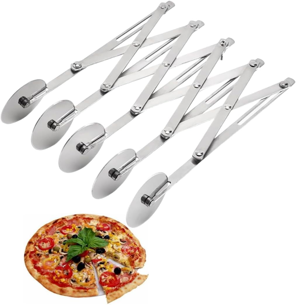 5 Wheel Pastry Cutter Stainless Steel Expandable Pizza r Multi-Round ...