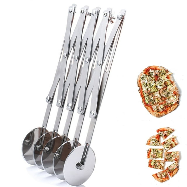 5 Wheel Pastry Slicer Stainless Expandable Telescopic Pizza Slicer ...