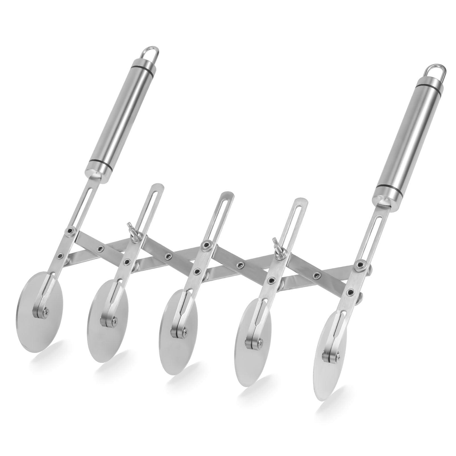 5 Wheel Professional Pastry Cutter, Silver Stainless Multifunctional ...