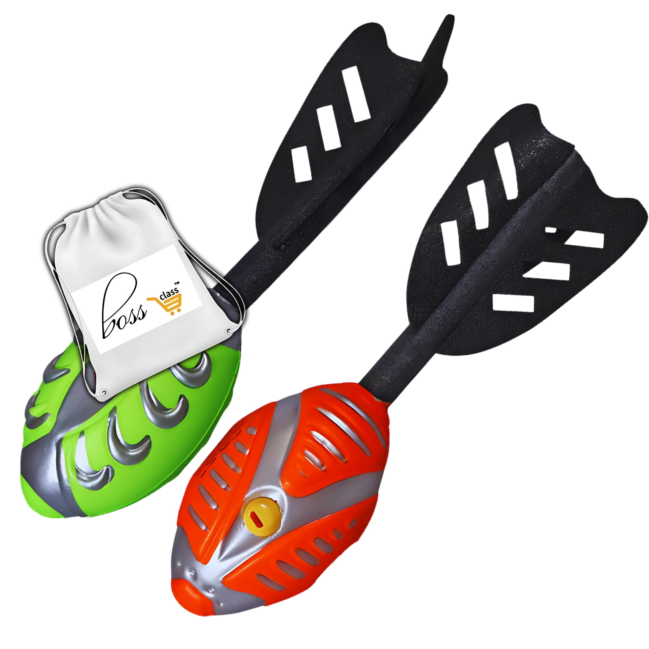 (2) Whistle Tail Foam Footballs, 12in Soft Flying Missile Football with ...