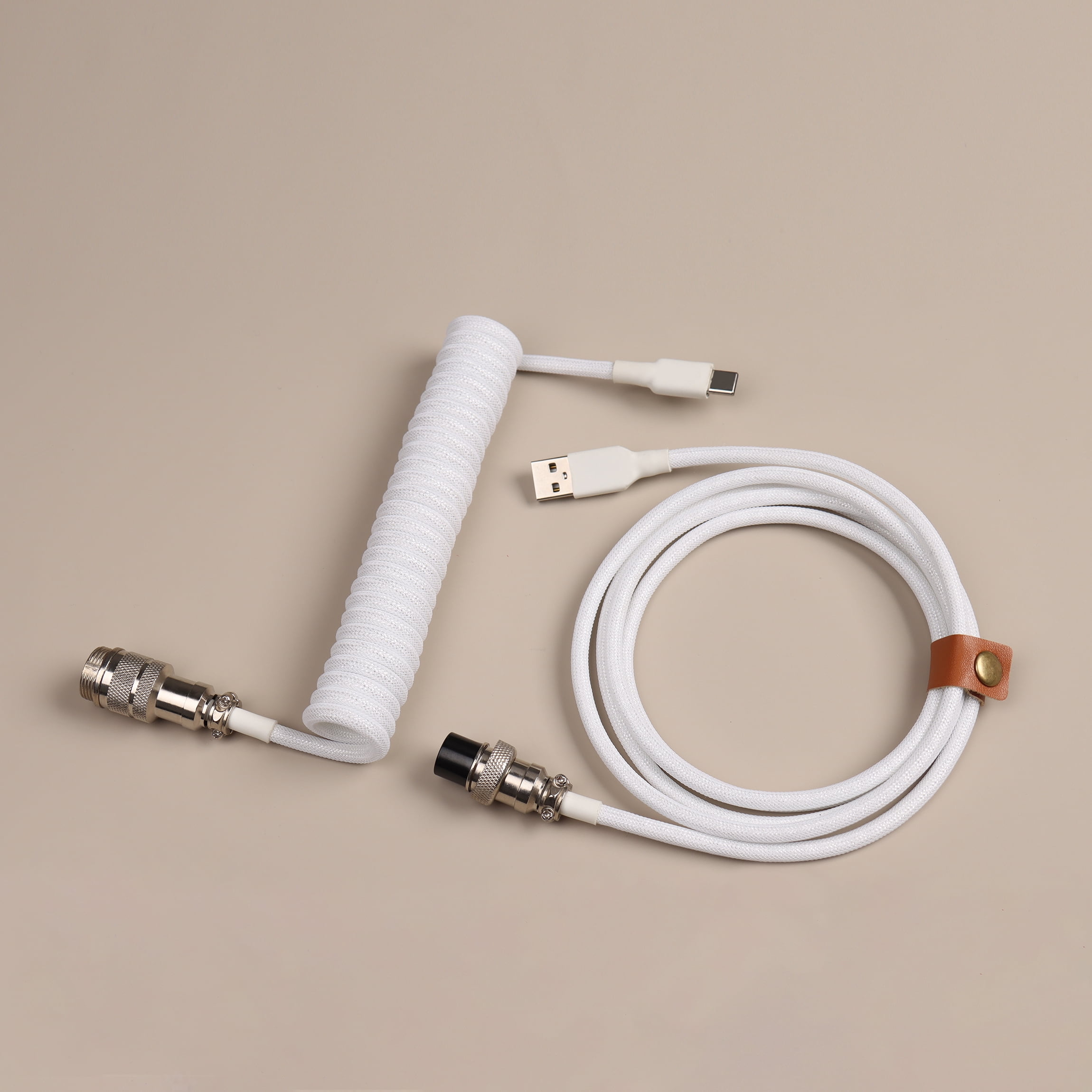 5 Wire Coiled Spring Cable Double Sleeve USB Braided Cable Fast Charger ...