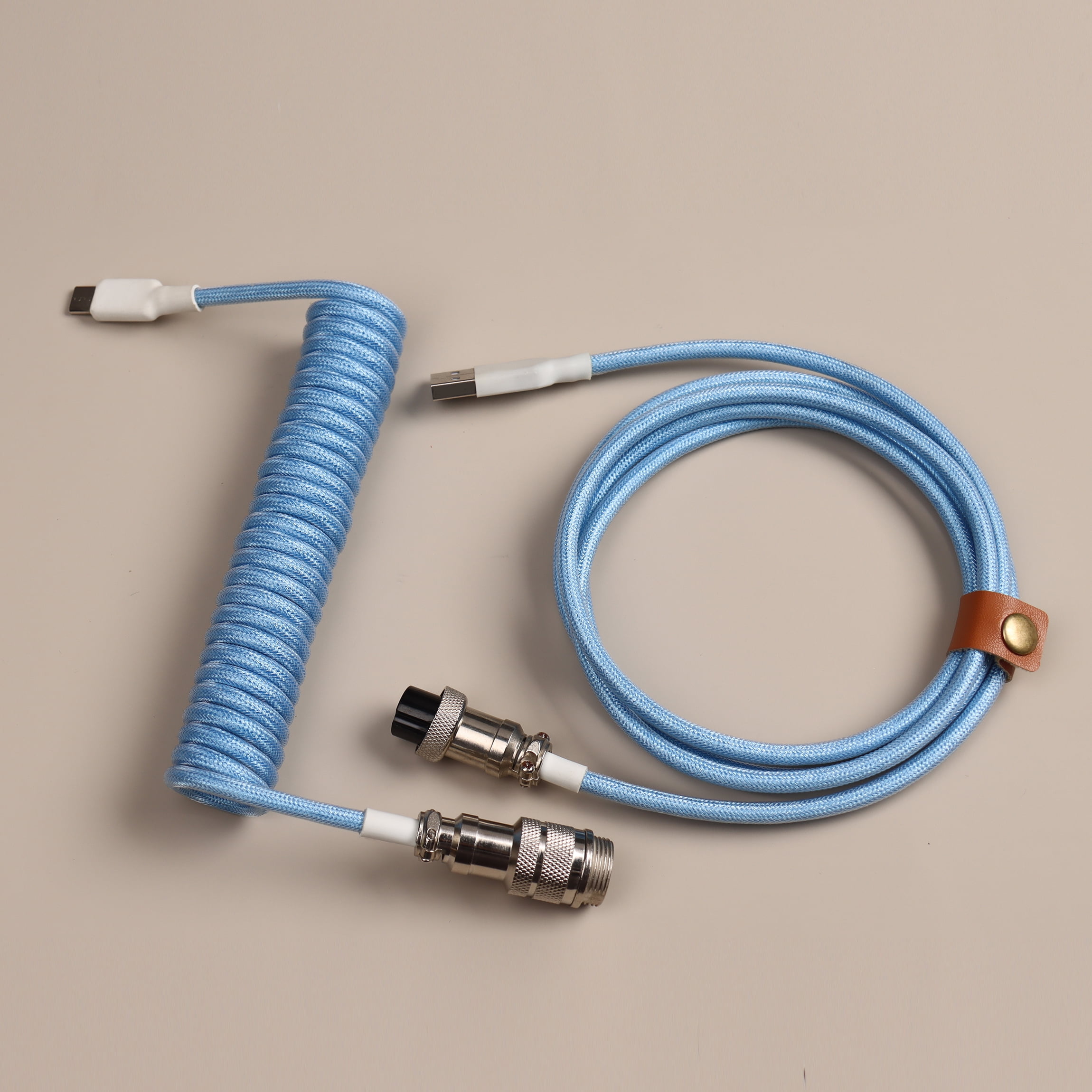 5 Wire Coiled Spring Cable Double Sleeve USB Braided Cable Fast Charger ...