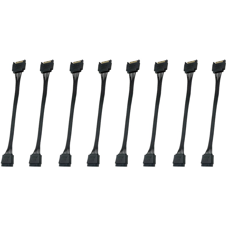 5-Wire 15Pin Male to Female Power Extension Cable HDD SSD Supply for PC ...