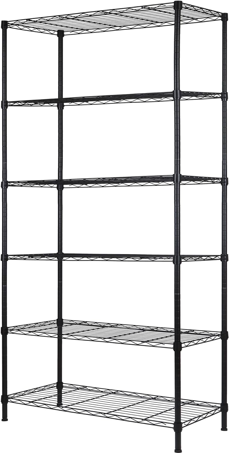 5-Wire Shelving Metal Storage Rack Adjustable Shelves,17.7" D×35.4" W× ...