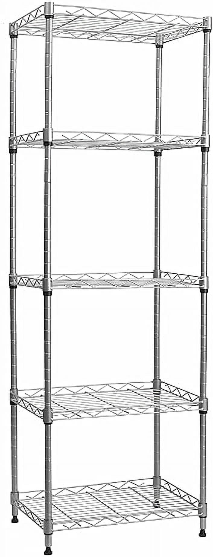 5-Wire Shelving Metal Storage Rack Adjustable Shelves, Standing Storage ...