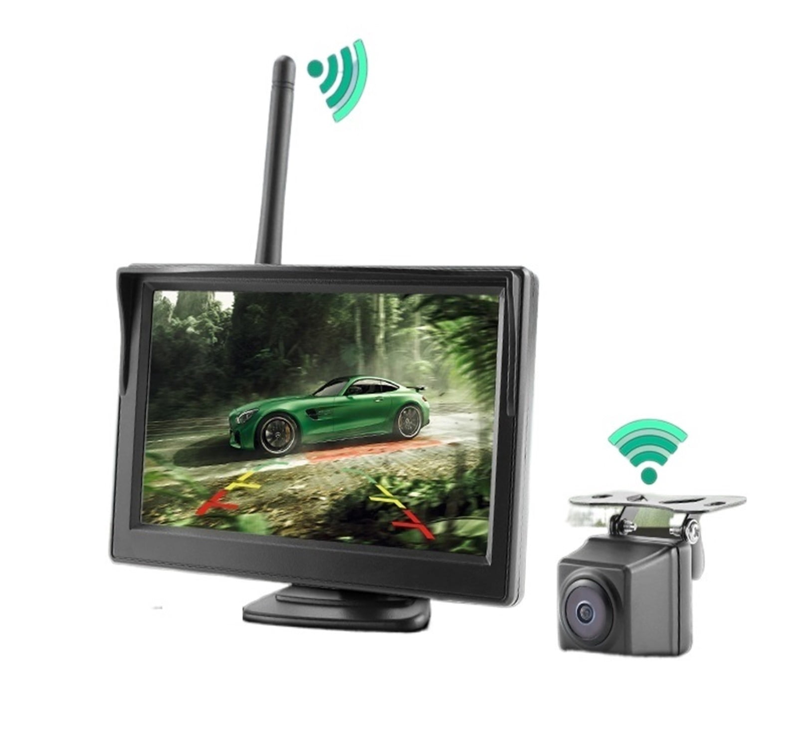 5'' Wireless IPS Screen Vehicle Monitor 720P Car Rear View Camera Kit ...