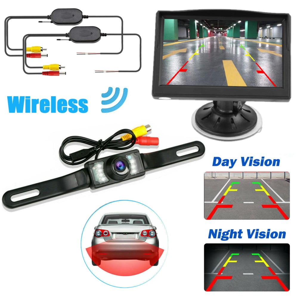 5" Wireless LCD Rearview Car Backup Camera and Monitor Reverse Assist ...