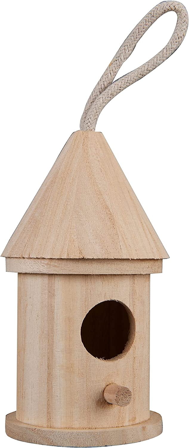 Make Market 5" Wooden Hut Birdhouse - Unfinished, 100% Wood, Outdoor ...