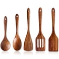 5 Wooden Spoons For Cooking Kitchen Utensils Set Wood Spatula Turner ...