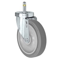 5" X 1-1/4" FX Thermo Plastic Rubber Wheel - Swivel Caster - 7/16" x 1 ...